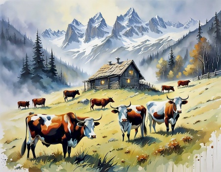 Solve Alpine Meadow, resizable 12 to 594 pieces jigsaw puzzle online ...