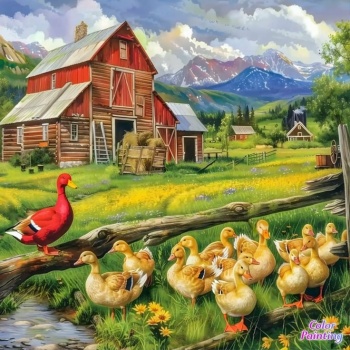 Solve Farm scene jigsaw puzzle online with 64 pieces
