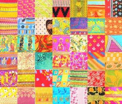 Solve PATCHWORK KANTHA CLOTH jigsaw puzzle online with 255 pieces