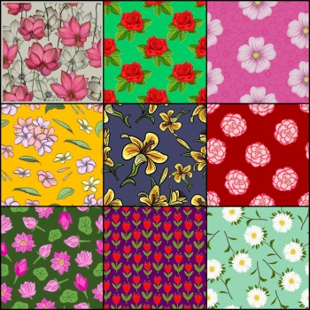 Solve Flower patterns 136 jigsaw puzzle online with 225 pieces