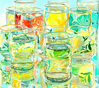 Solve Painted Water Glasses jigsaw puzzle online with 90 pieces