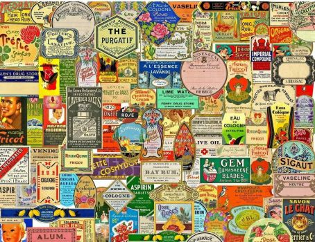 Solve VINTAGE LABELS (358) jigsaw puzzle online with 88 pieces