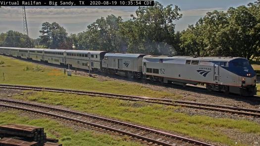 Solve Big Sandy, TX Amtrak #21 engine 152 90222 jigsaw puzzle online with 45 pieces