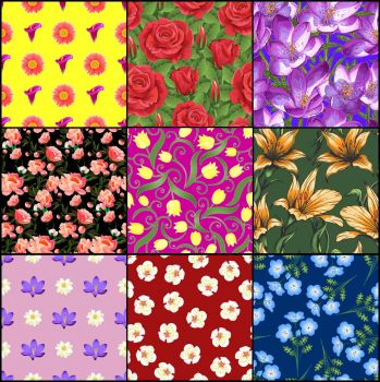 Solve Flower patterns 105 jigsaw puzzle online with 225 pieces