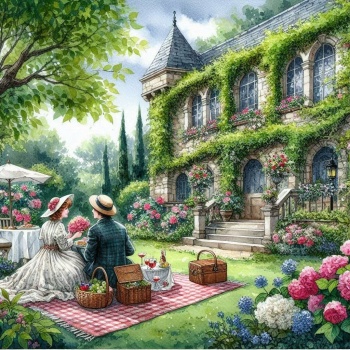 Solve Time for a Picnic jigsaw puzzle online with 121 pieces