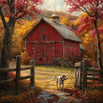 Solve The old red barn jigsaw puzzle online with 81 pieces
