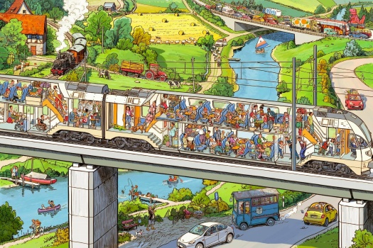 Solve Inside the Train jigsaw puzzle online with 70 pieces