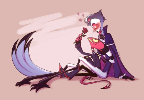 Solve Blitzo and Stolas, Helluva Boss jigsaw puzzle online with 300 pieces