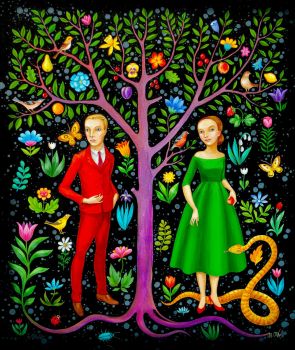 Solve Modern Day Adam & Eve jigsaw puzzle online with 340 pieces