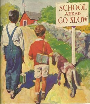Solve School ahead go slow jigsaw puzzle online with 90 pieces