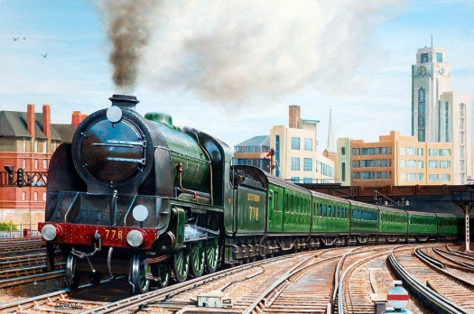 Solve LSWR N15 Class 'King Arthur' 4-6-0 778 Sir Pelleas leaving ...