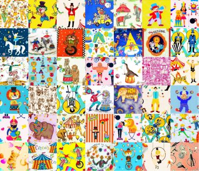 Solve PATCHWORK CIRCUS jigsaw puzzle online with 255 pieces