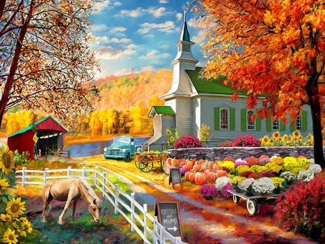 Solve Vermont Church Fall Fair jigsaw puzzle online with 352 pieces