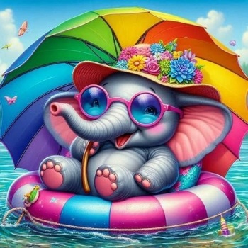 Solve Relaxation for Baby Elephant jigsaw puzzle online with 49 pieces