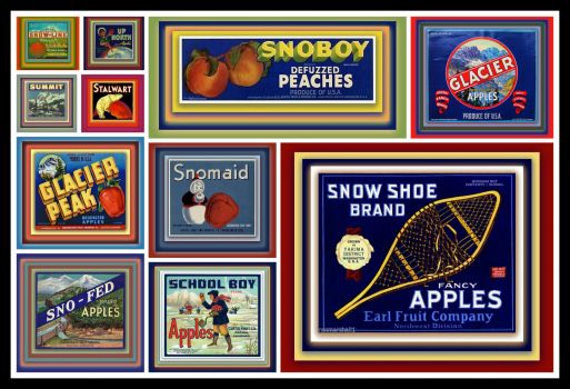 Solve Snow Covered Vintage Fruit Crate Labels jigsaw puzzle online with ...