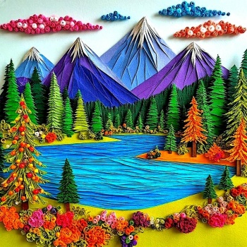 Solve Felt Scene jigsaw puzzle online with 121 pieces
