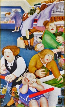 Solve Beryl Cook jigsaw puzzle online with 54 pieces