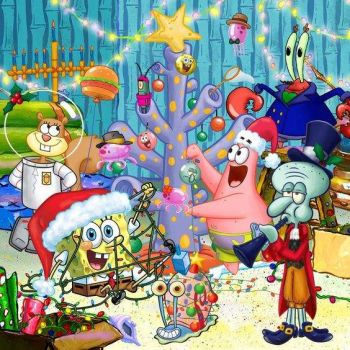 Solve Spongebob Christmas jigsaw puzzle online with 81 pieces