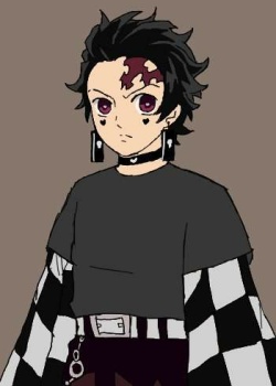 Solve Demon Slayer - Emo Tanjiro Kamado jigsaw puzzle online with 48 pieces