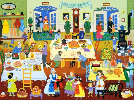 Solve Festive dinner jigsaw puzzle online with 352 pieces