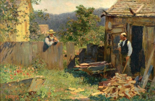 Solve Edward Henry Potthast (American, 1857–1927), Chopping Wood jigsaw ...