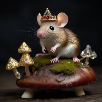 Solve MOUSE ON A TOADSTOOL jigsaw puzzle online with 64 pieces