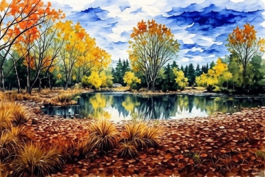 Solve Lake Waddel Autumn jigsaw puzzle online with 176 pieces