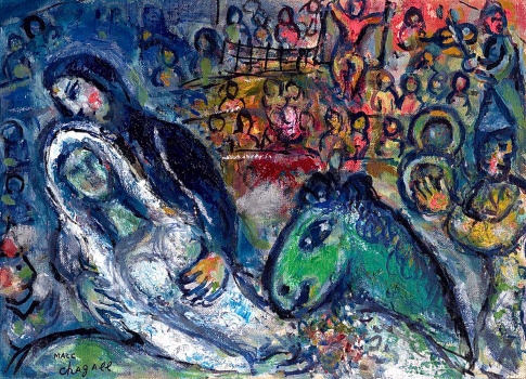 Solve The bride and groom at the circus, 1965, Marc Chagall (1887-1985 ...