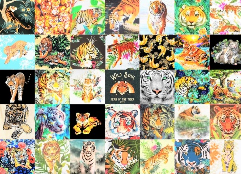 Solve HAPPY YEAR OF THE (PATCHWORK) TIGER! jigsaw puzzle online with ...