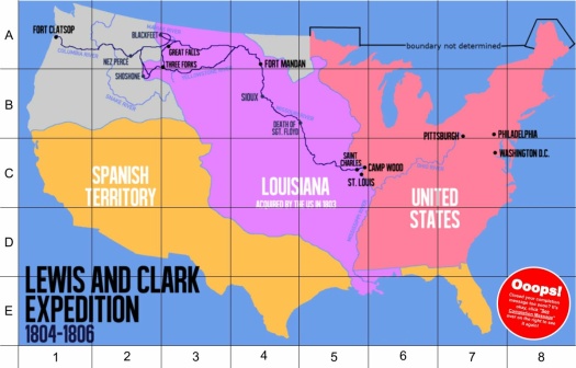 Solve Lewis and Clark map jigsaw puzzle online with 28 pieces