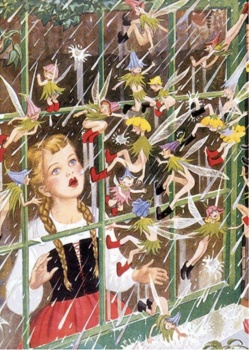 Solve "Fairies at the Window" in this antique get well greeting card ...