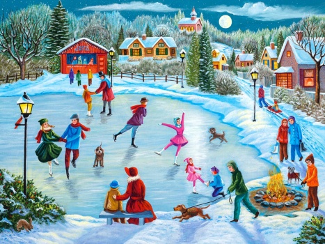 Solve Ice Skating jigsaw puzzle online with 165 pieces