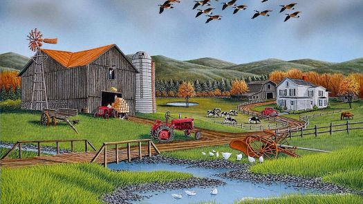 Solve farm scene jigsaw puzzle online with 350 pieces