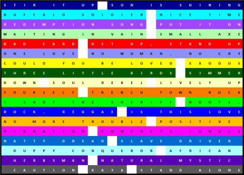 Solve Word 189.2 Songs by Bob Marley 450 jigsaw puzzle online with 450 ...