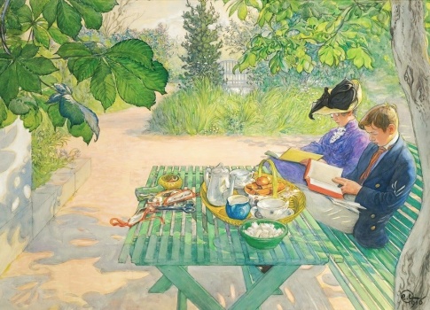 Solve Holiday Reading jigsaw puzzle online with 204 pieces