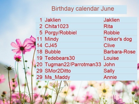 Solve Birthday Calendar June jigsaw puzzle online with 12 pieces