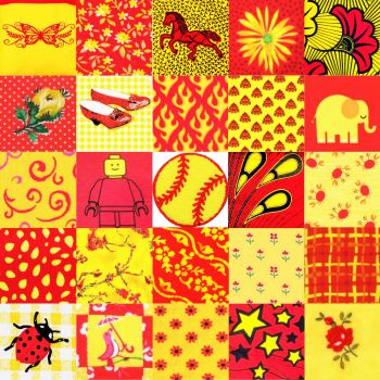 Solve PATCHWORK RED AND YELLOW jigsaw puzzle online with 400 pieces