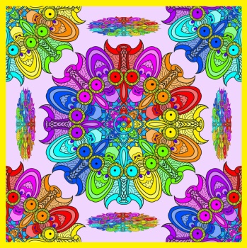 Solve Mandala Rainbow Eyes 2 jigsaw puzzle online with 196 pieces