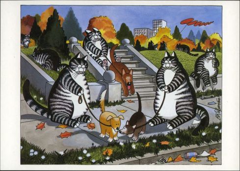 Solve --kliban-cat-gray-cats jigsaw puzzle online with 12 pieces