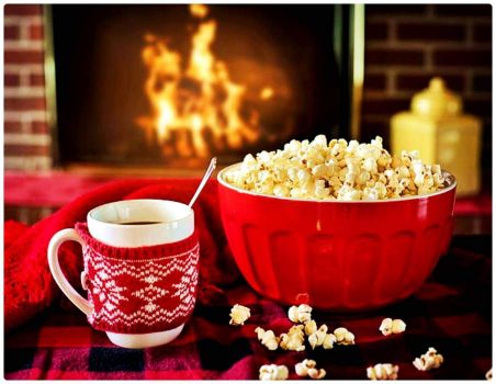 Solve Popcorn and Hot Chocolate in Front of a Cosy Fire jigsaw puzzle ...