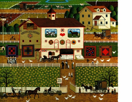 Solve Amish Neighbors {Charles Wysocki } jigsaw puzzle online with 204 pieces