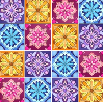 Solve Rainbow Kaleidos jigsaw puzzle online with 64 pieces