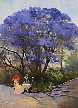 Solve Under The Jacaranda 1903 ~ Richard Godfrey Rivers (1858-1925 ...