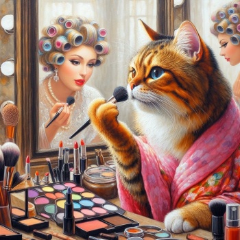 Solve Cat putting on Makeup from My life with cats FB jigsaw puzzle ...