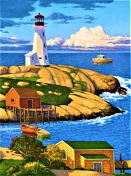 Solve Lighthouse jigsaw puzzle online with 63 pieces