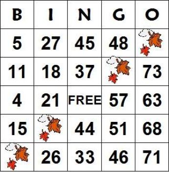 Solve leaf_bingo_card jigsaw puzzle online with 25 pieces