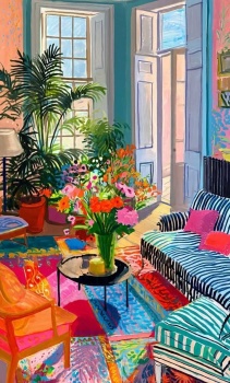Solve David Hockney - Large Interior, Los Angeles, 1988 jigsaw puzzle ...