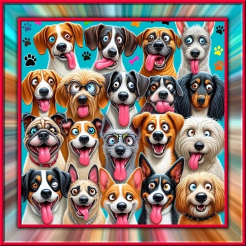 Solve Goofy Dogs AI 27 03 24 (1) jigsaw puzzle online with 64 pieces