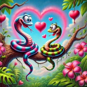 Solve Snakes In Love jigsaw puzzle online with 64 pieces
