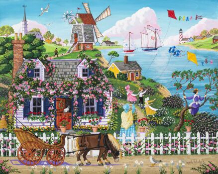 Solve Joseph Holodook - La maison fleurie au bord de l'eau jigsaw ...
